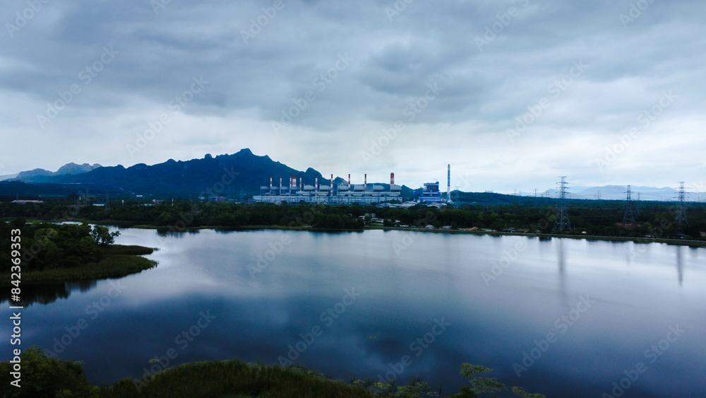 Landscape of the Mae Moh coal-fired power plant in Lampang, Thailand ...