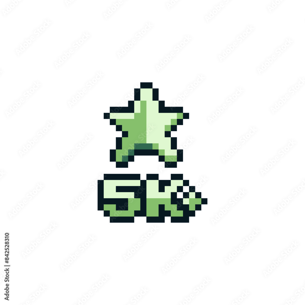 Star 5k pixel art icon, subscribers, likes, medal, stamp emblem. Best ...