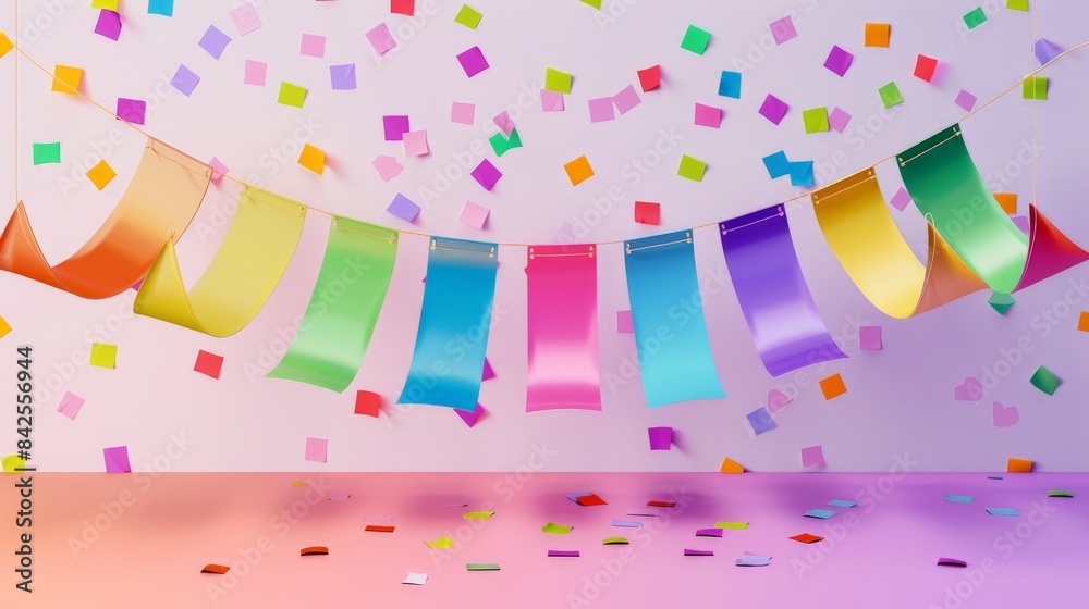 Mockup of a Pride Month banner with inclusive slogans and vibrant ...