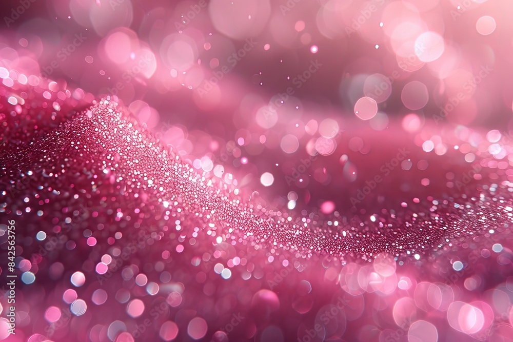 pink tiny particles, shining, glitter on super white background, banner ...