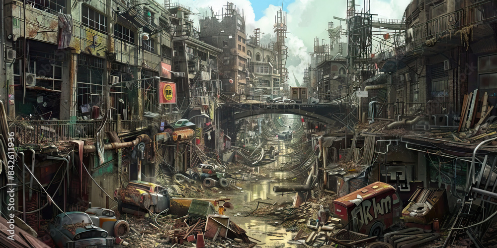 Scrapyard Sanctuary: The City Built from Junk - A city constructed ...