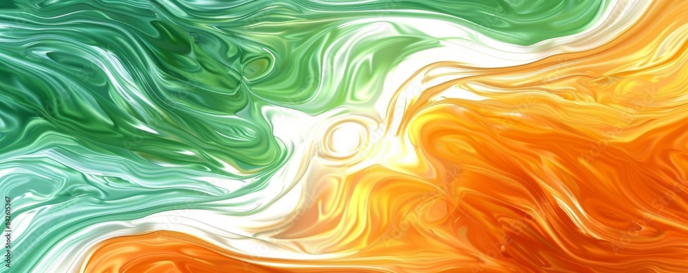 Abstract Indian flag design with vibrant flowing waves, perfect for ...