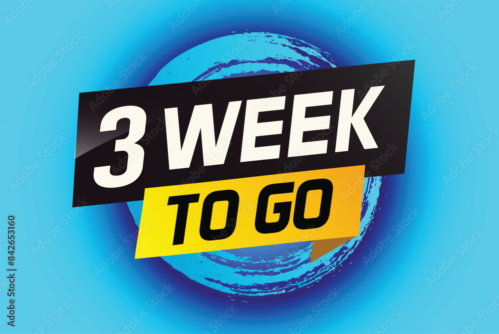 3 week to go word concept vector illustration and 3d style for use ...