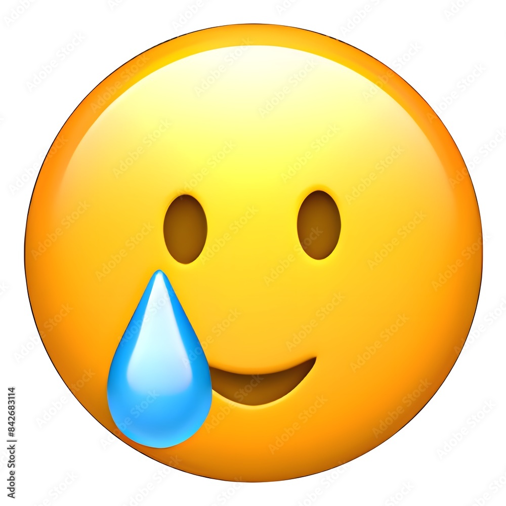 Smiling Face with Tear Stock Illustration | Adobe Stock