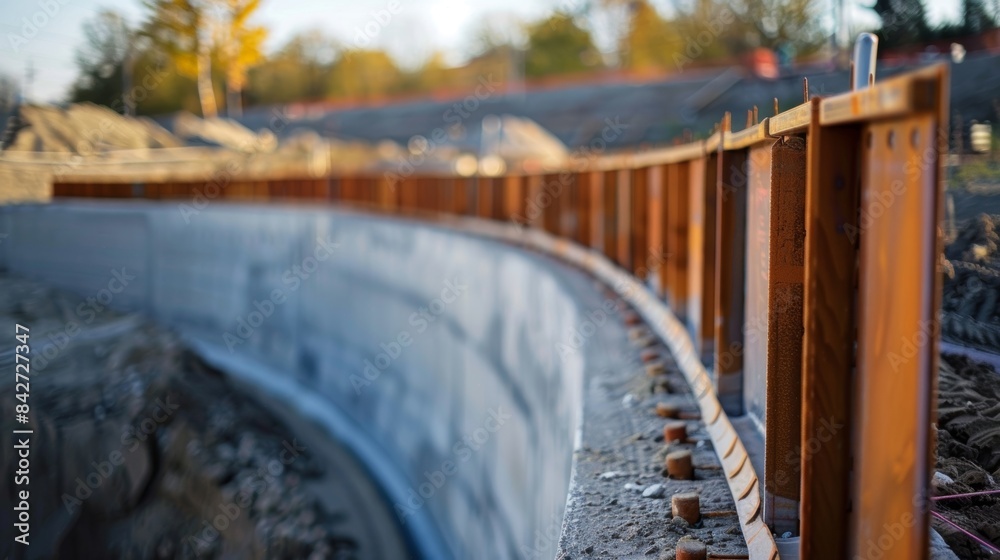 Innovative hydraulic formwork being utilized to construct a curved ...