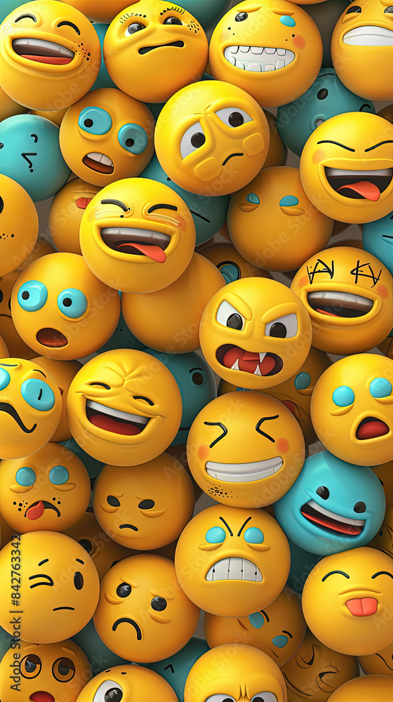 Emotional Spectrum Emoji Collage Stock Illustration | Adobe Stock