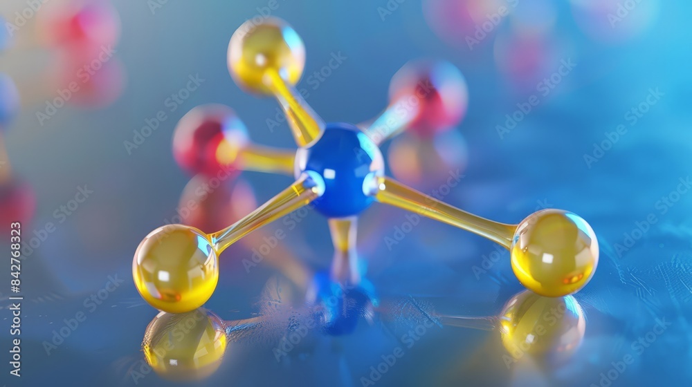 Create an image of a molecule of ammonia (NH3), showing its trigonal ...