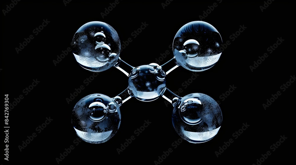 Create an image of a water molecule (H2O) with two hydrogen atoms ...