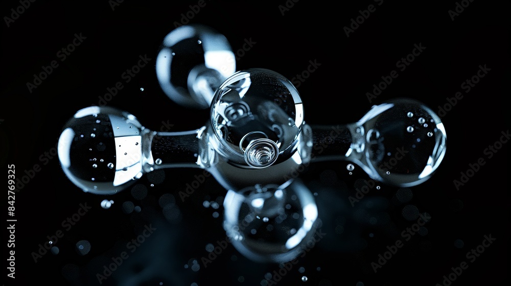 Create an image of a water molecule (H2O) with two hydrogen atoms ...