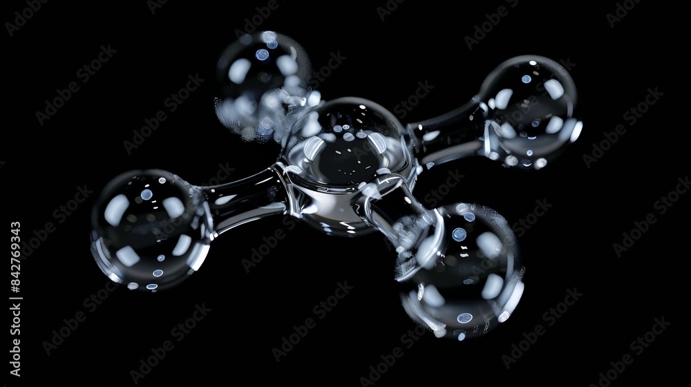 Create an image of a water molecule (H2O) with two hydrogen atoms ...
