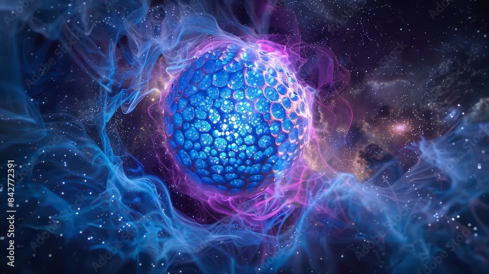 Design a picture of a neutron dense atomic structure, where atoms are ...