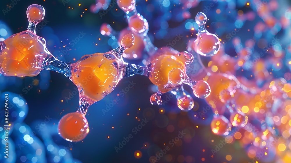 Illustrate a molecular model of ATP (adenosine triphosphate ...
