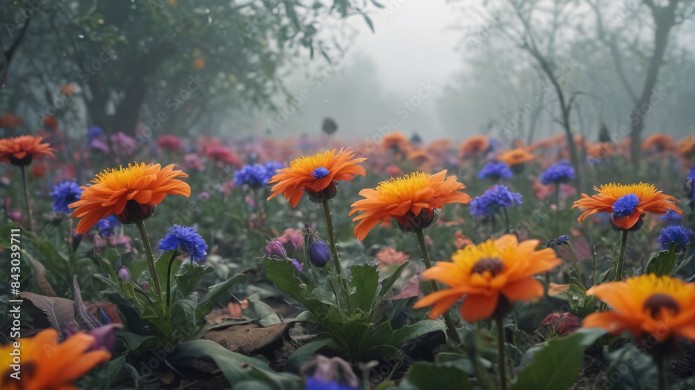 Under the cover of fog, the menacing flowers open their venomous petals ...