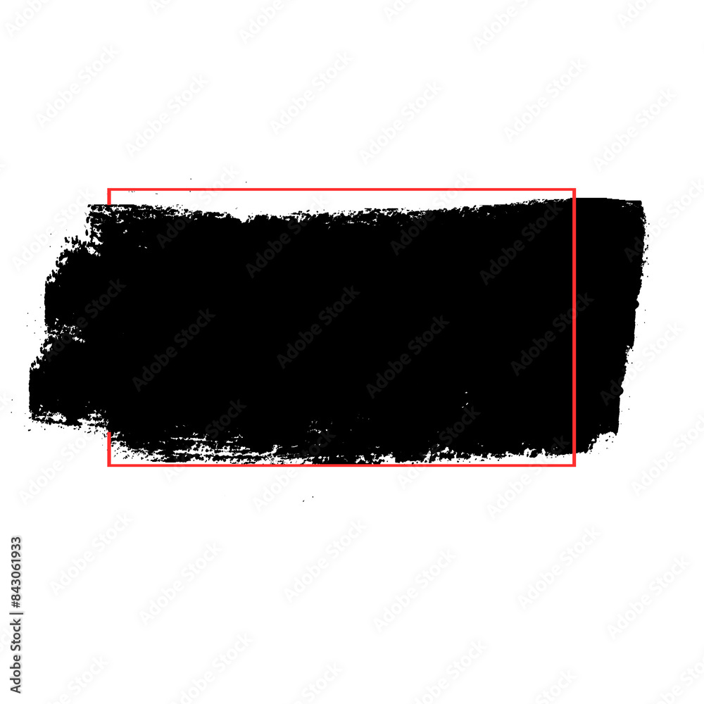 Black Brush Stroke Title Frame Label Banner Design Stock Illustration | Adobe Stock