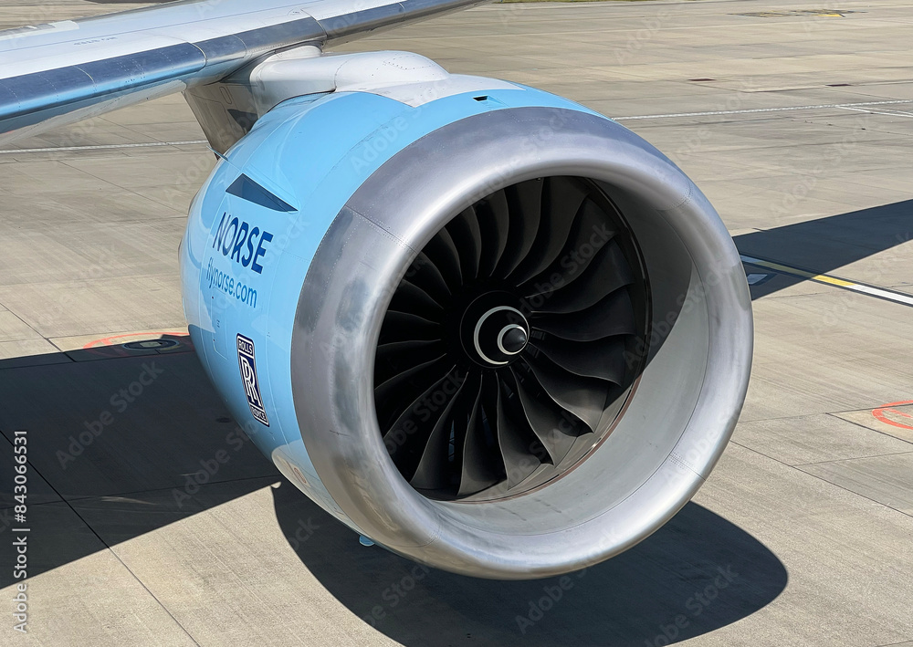 Rolls Royce Trent 1000 Aircraft Engine Logo on a Norse Atlantic Boeing ...