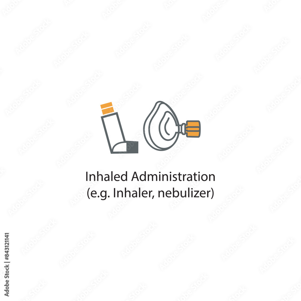 Vector de Stock Diagram showing Inhaled Administration - Inhaler ...