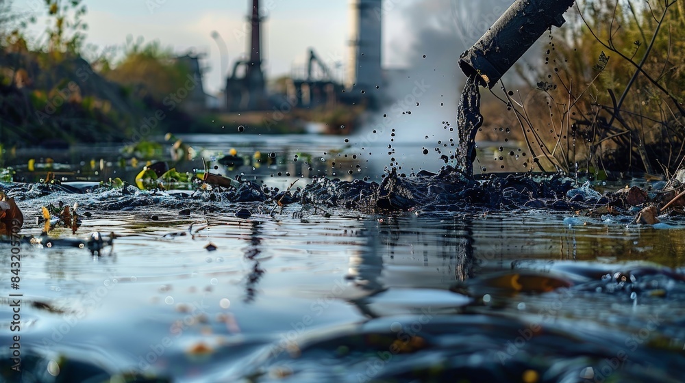 High-resolution image depicting severe water pollution. Stock ...