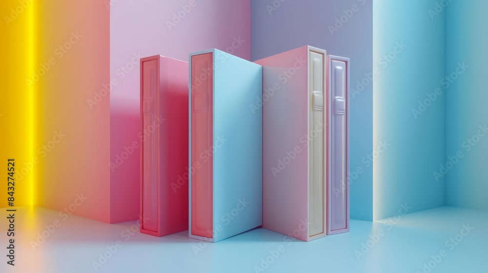 Binders Icon 3d Blender Pastel Color Abstract Background With Light
