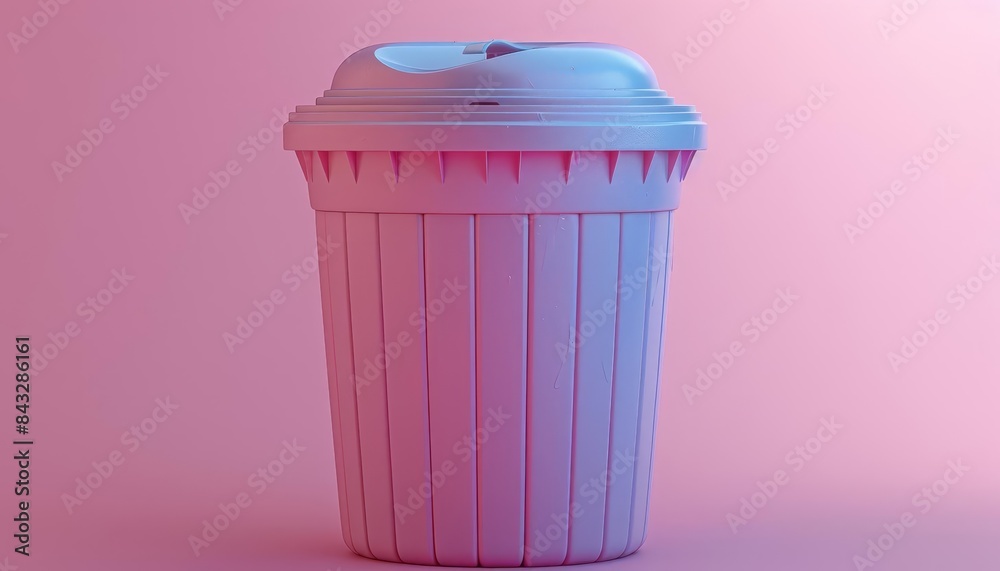 Trash can icon 3d blender pastel color Abstract background with light ...