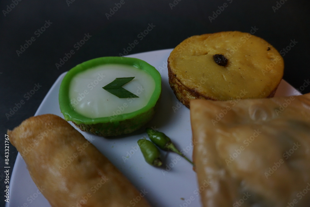 Indonesian traditional snack that called Jajanan Pasar with various ...