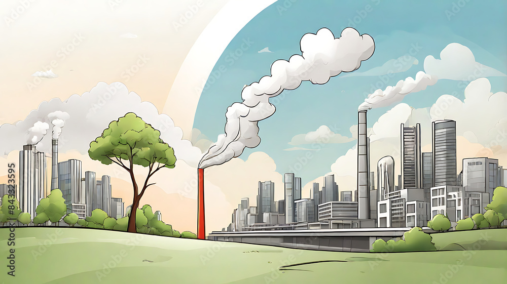 A minimalistic cartoon sketch showing the mitigation gap between ...