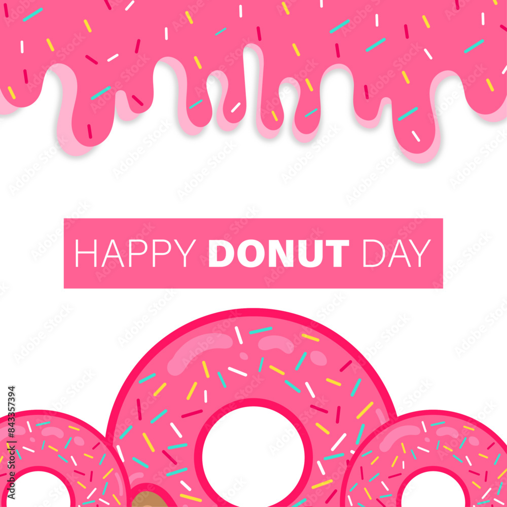 National donut day, template for background, banner, poster design ...