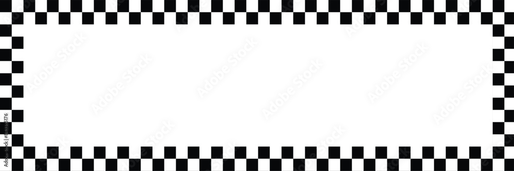 Checkers frame, border in line art style geometric seamless pattern ...