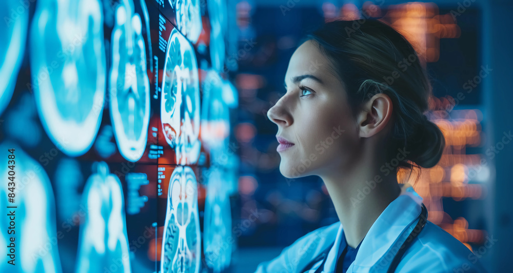 Stock image of a cute doctor reviewing reports to identify complex ...