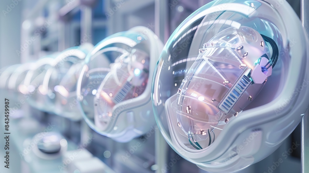 Augmented maternal health implants in experiment theme side view ...