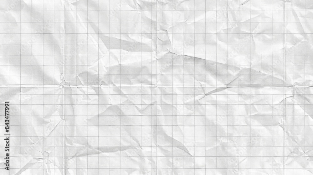 High-resolution image of crumpled grid paper with a texture that gives ...