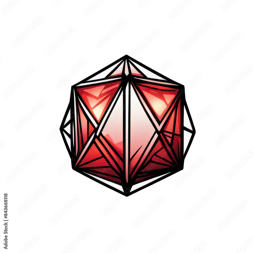 Vector cartoon red magic crystal ruby on transparent background, PNG ...
