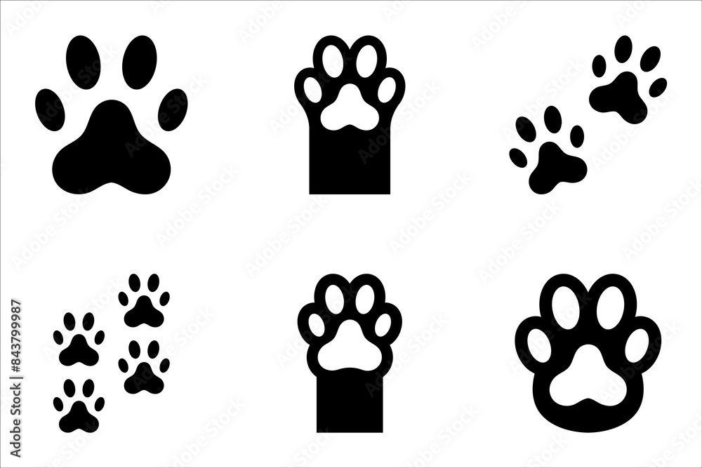 Paw icon set. vector for web and mobile app. paw print sign and symbol ...
