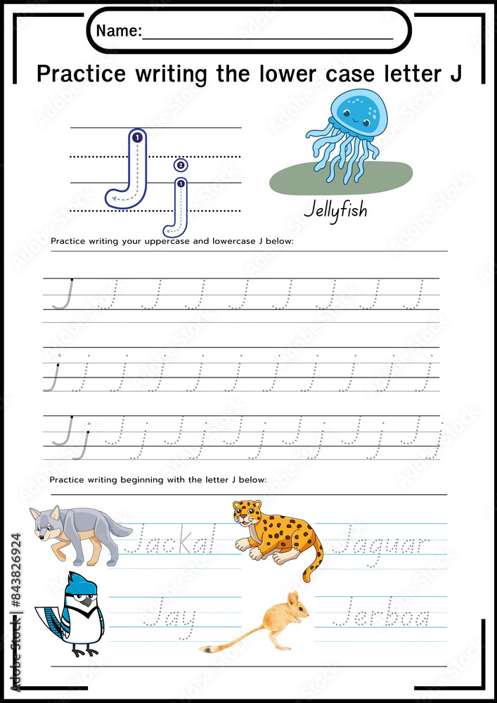 Ilustrace English alphabet writing practice sheets with cute pictures ...