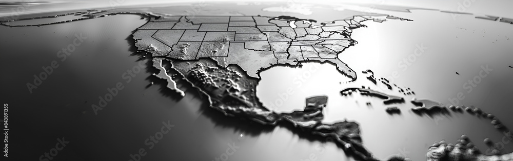 Navigating the Globe An Isolated World Map with the Sunlight Piercing ...