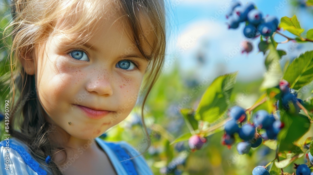 The little girls nose, face, hair, smile, eyes, and ears light up as ...