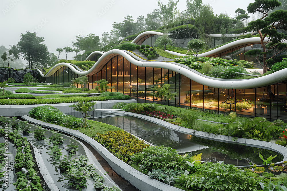 Controlled Environment. A modern greenhouse for growing green salads ...