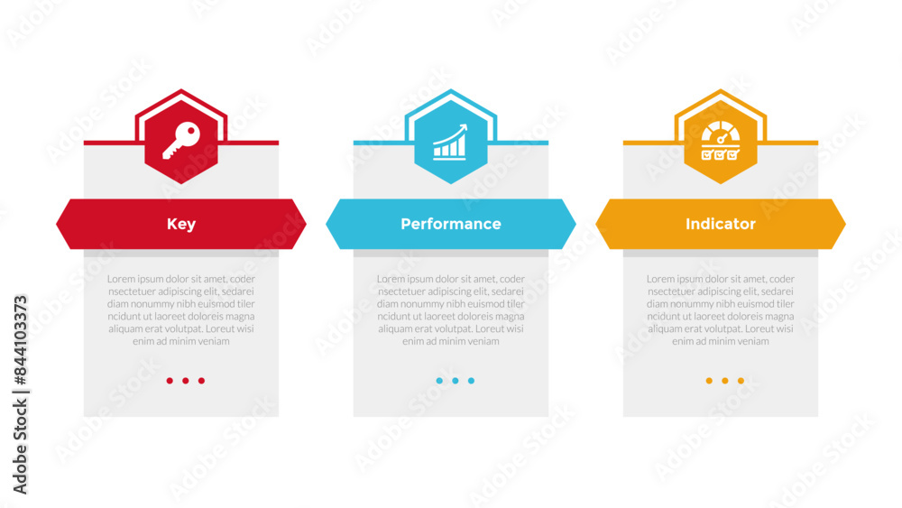 Vektor KPI key performance indicator infographics template diagram with hexagon table box ...