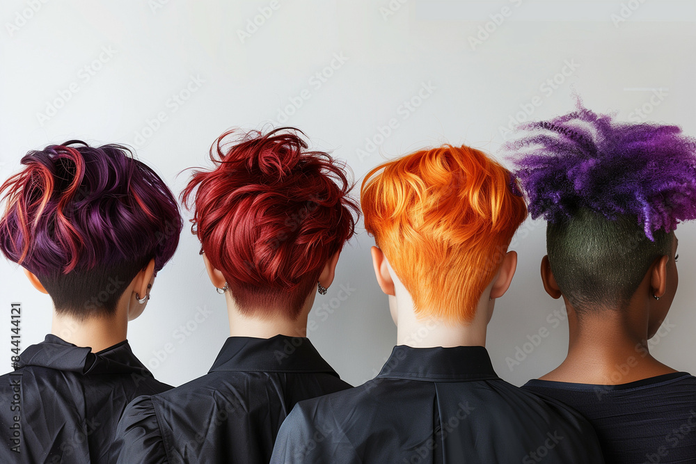 Showcasing Diversity and Style Through Unique Hairstyles: Four People ...
