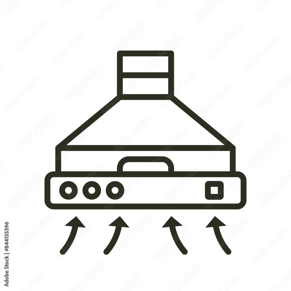 Fume hood outline icon. Kitchen chimney hood vector icon illustration ...