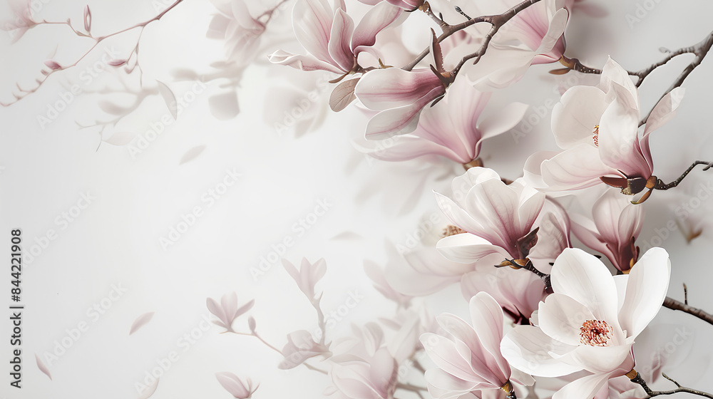 Magnolia border frame backgrounds pattern flower Stock Photo | Adobe Stock