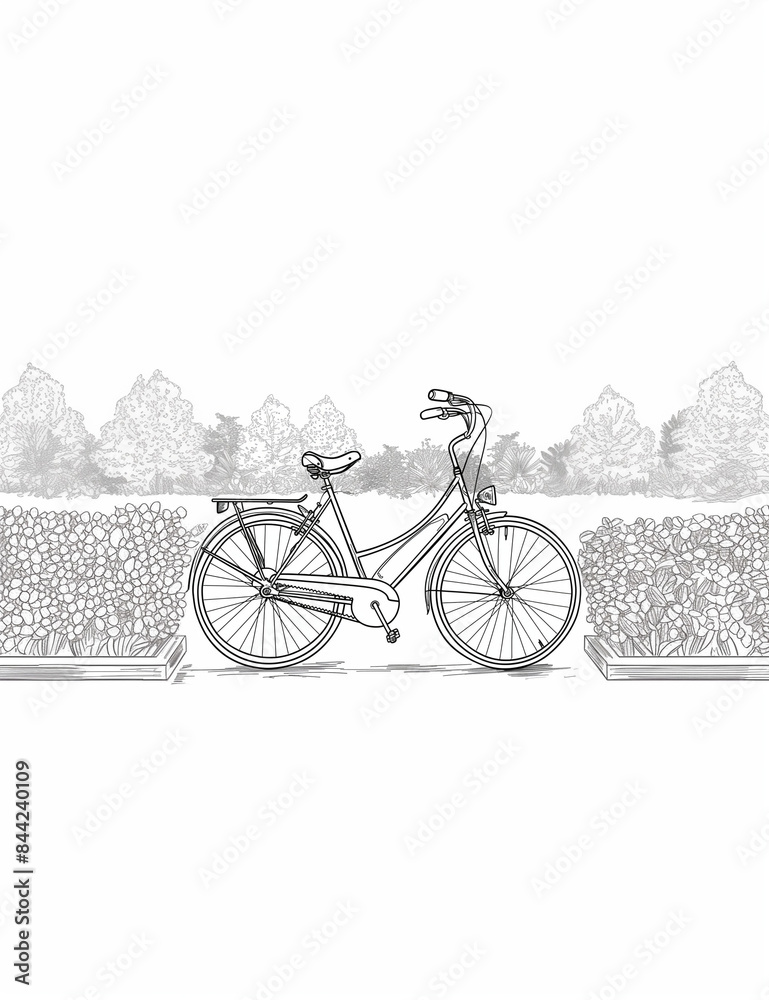 Vintage bicycle - Transportation Line Art Coloring Pages: Printable ...
