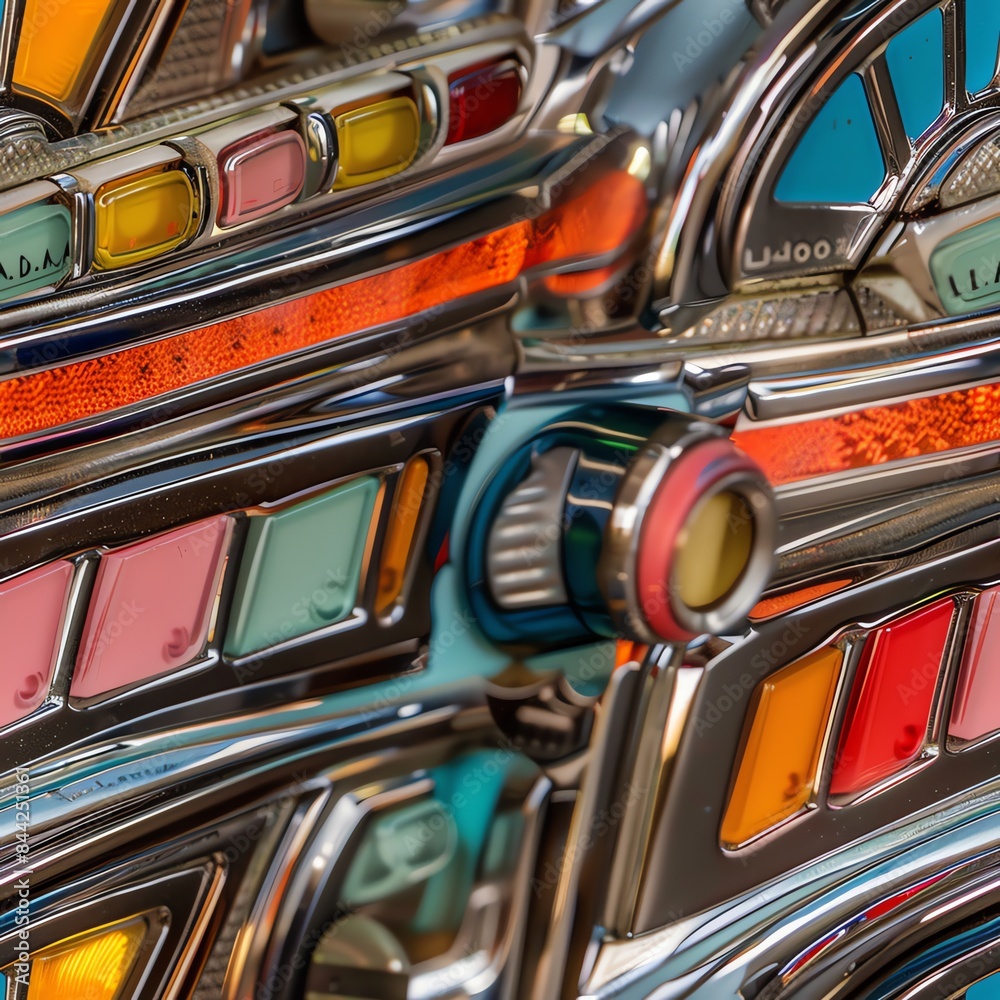 Macro photography of the jukebox selection buttons and title strips ...
