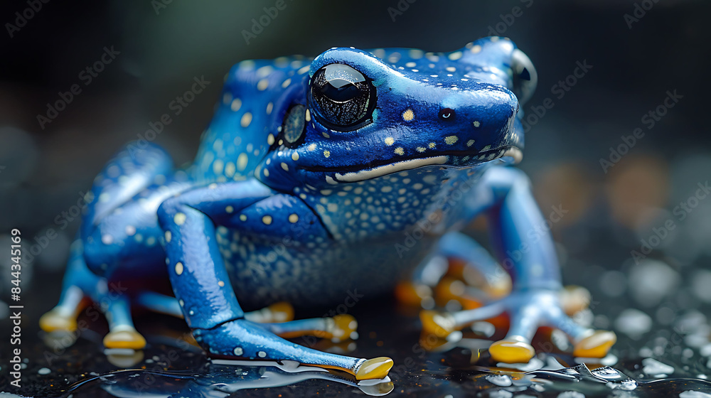 Blue Poison Dart Frog Dendrobates tinctorius 'azureus' vibrant ...