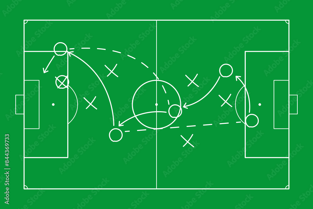 Football pitch. Soccer field line style. Black outline court and ...