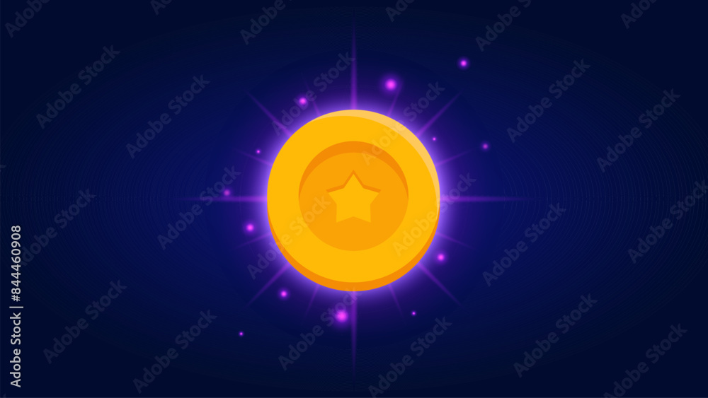Icon game coin vector cartoon illustration. coin game screen with ...