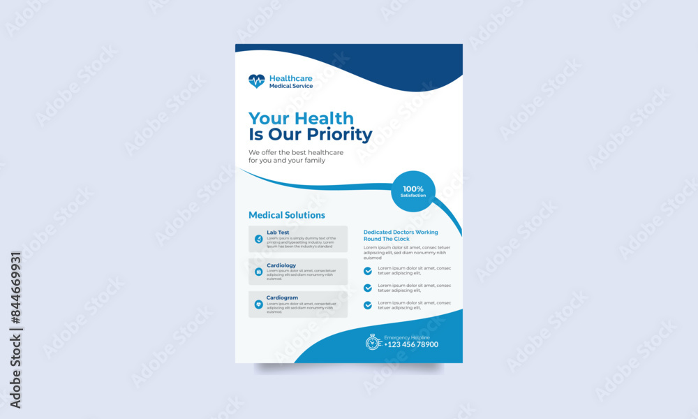 Modern healthcare and medical flyer or poster design layout, leaflets ...