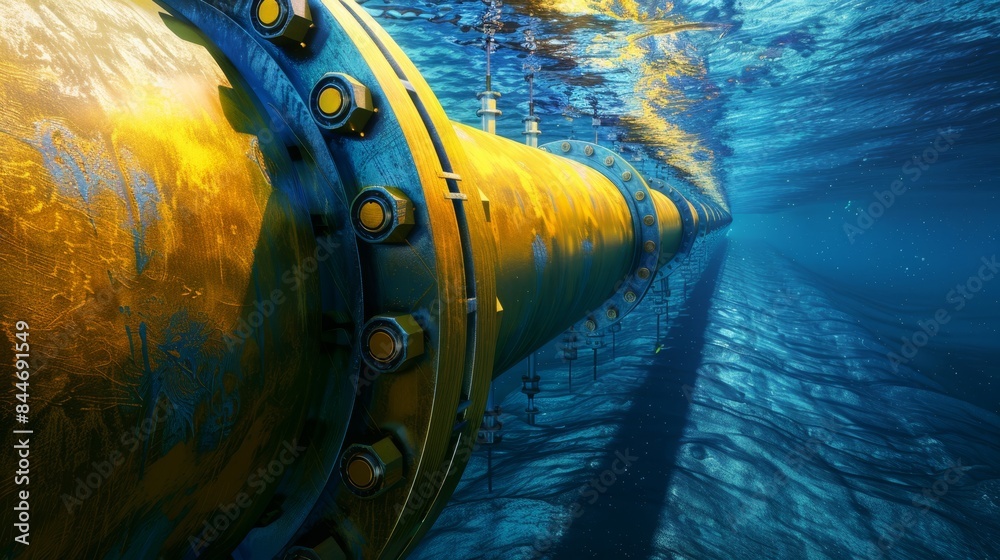 Subsea Pipeline Construction Vibrant Underwater Technology Display with ...