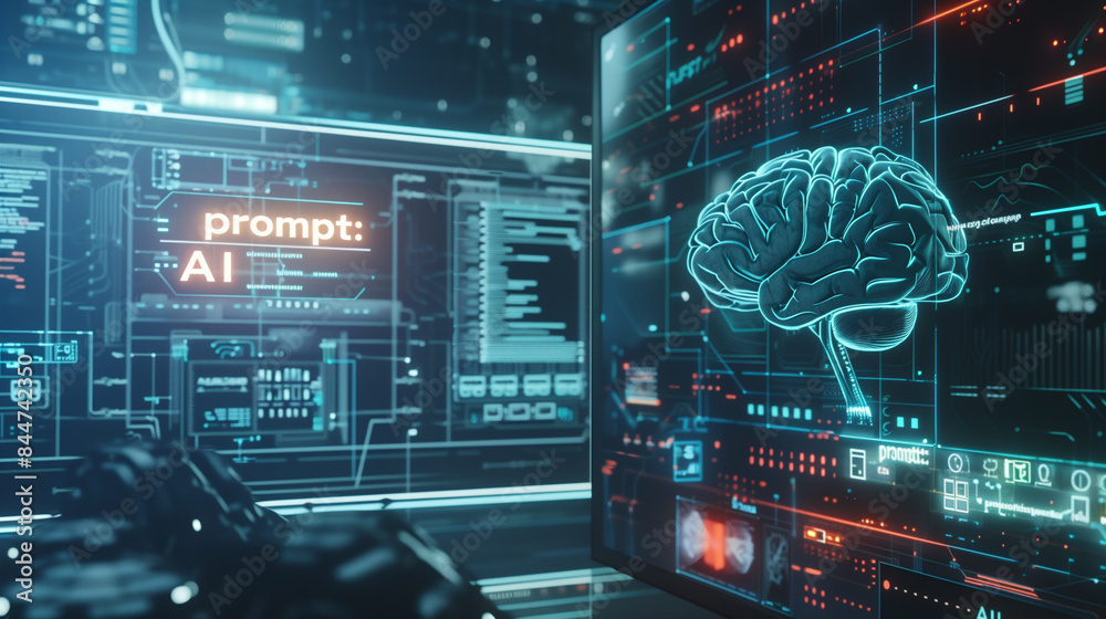Impressive visual depiction of artificial intelligence featuring a 3d ...