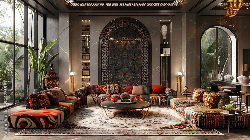 Jordanian living room. Jordan. Luxurious interior design of a living ...
