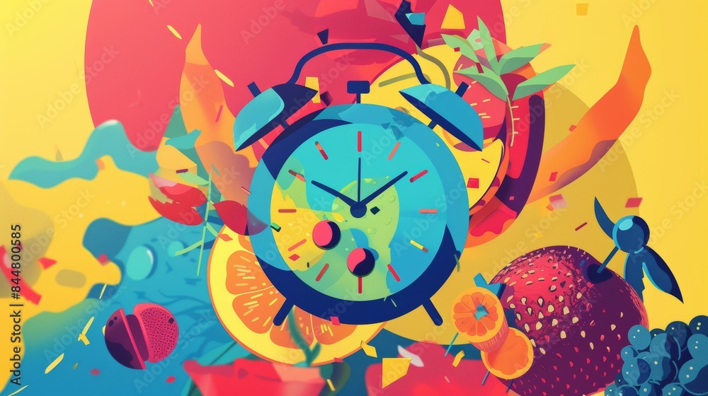 Colorful Poster Debunking Intermittent Fasting Myths with Engaging ...